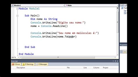Visual Basic Net 10 Manipulação De Strings 2 Métodos Toupper E