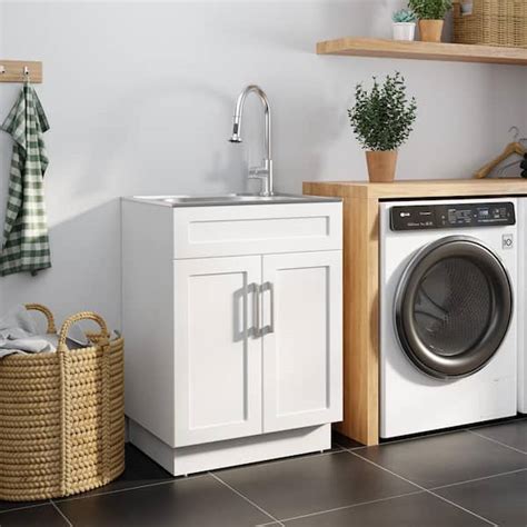 Glacier Bay 24 In Laundry Sink And Cabinet Modern Storage Solutions