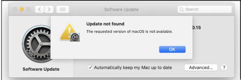 Update Not Found The Requested Version Of Macos Is Not Available