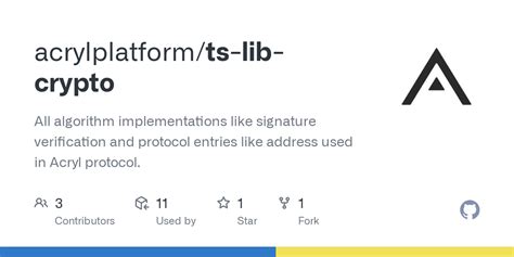 GitHub Acrylplatform Ts Lib Crypto All Algorithm Implementations