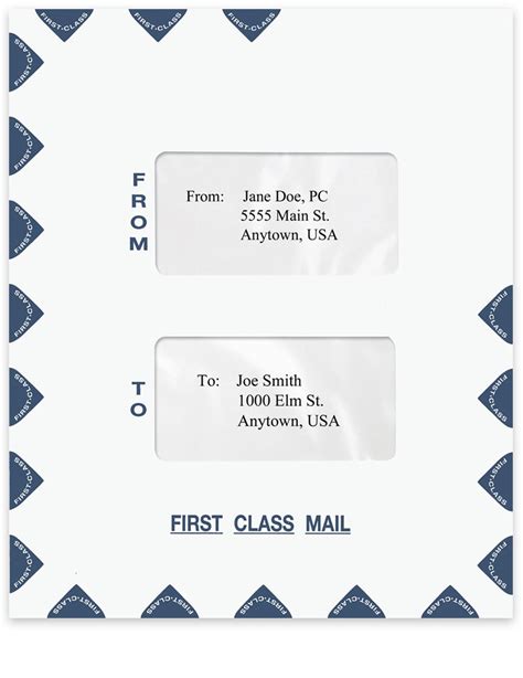 Large First Class Mail Envelope Double Center Windows Discounttaxforms