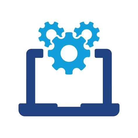 Service Of Software Silhouette Icon Computer System Update Color Pictogram Settings And