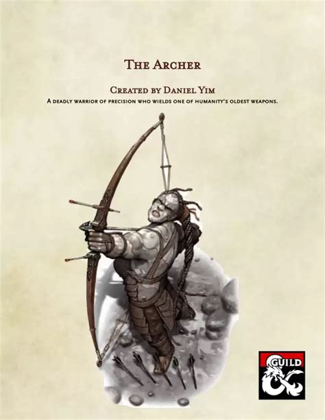 Archer Class And Subclasses Dungeon Masters Guild Drivethrurpg