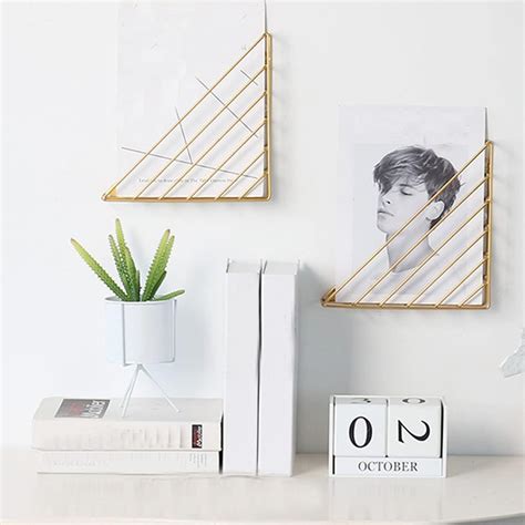 Buy Artemade Wall Mounted Metal Wire L Shape Shelve For Magazine Books