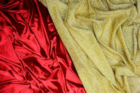 Premium Photo Gold And Red Fabric Texture Background