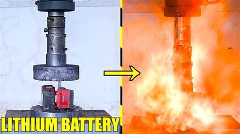 Crushing Huge Lithium Ion Batteries With Hydraulic Press Youtube