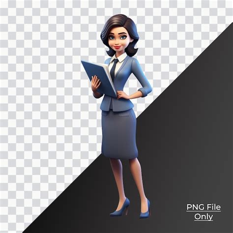 Premium Psd Character Business Assistant