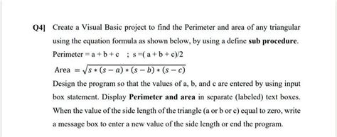 Solved I Need The Answer As Soon As Possible Q Create A Visual Basic
