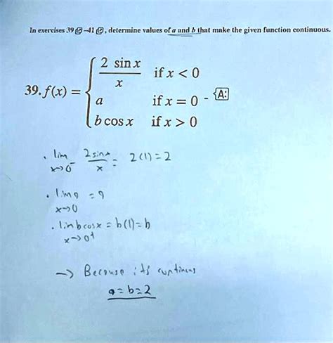 solved check in exercises 39 41 determine values of a and b that