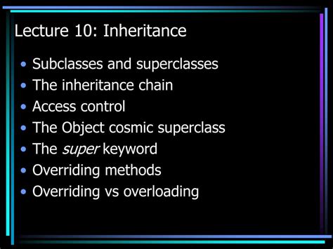 Ppt Lecture 10 Inheritance Powerpoint Presentation Free Download Id5369211