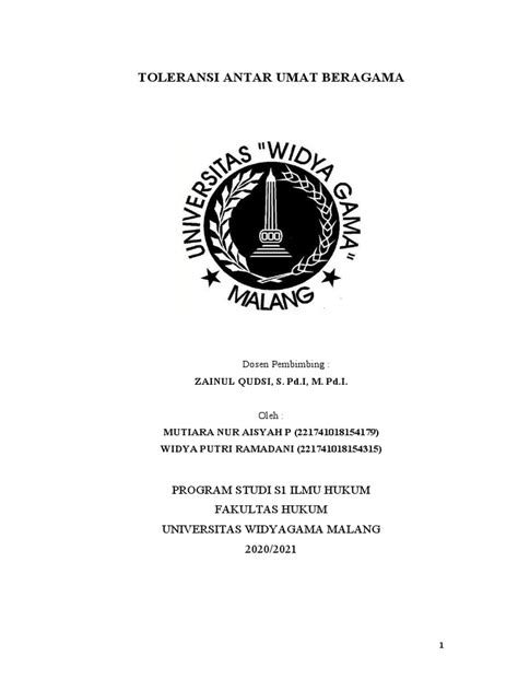 Toleransi Antar Umat Beragama Revisi Pdf
