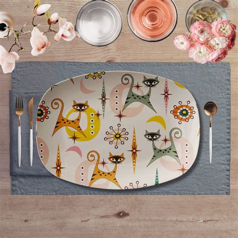 Atomic Cat Sputnik Platter Mid Century Modern Dinnerware Kate