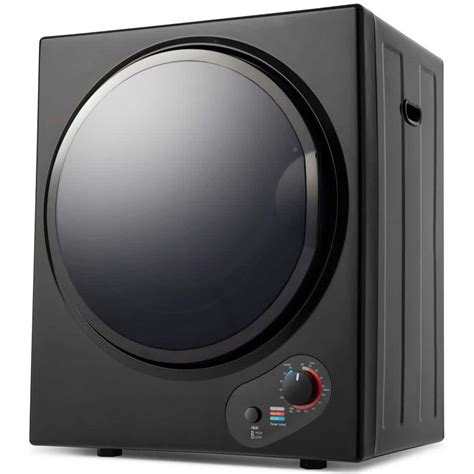 Kahomvis 2 5 Cu Ft Vented Front Load Portable Stackable Electric Dryer In Black With 5 Drying