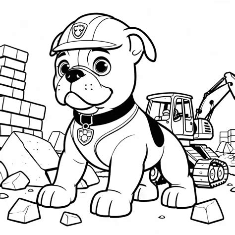 ראבל הבולדוג באתר בנייה דף צביעה של יחידת החילוץ ⚡ דף בצבע