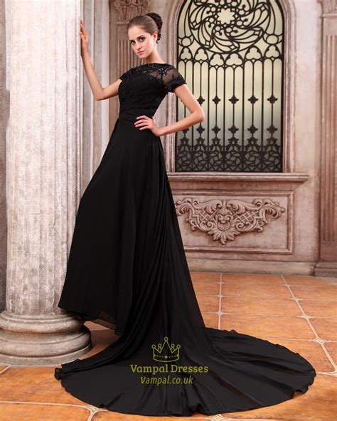 Elegant Black Formal Prom Dresses Black Maxi Dresses With Sleeves Uk