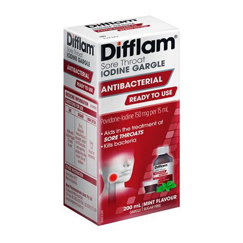 Difflam Sore Throat Gargle With Iodine Difflam