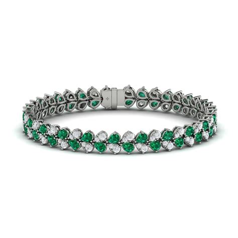 Diamond And Emerald Bracelet White Gold Ballantyne Jewelers
