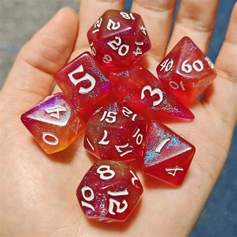 Wyrmforged Rollers Rounded Edge 8 Piece Polyhedral Dice Set Infern