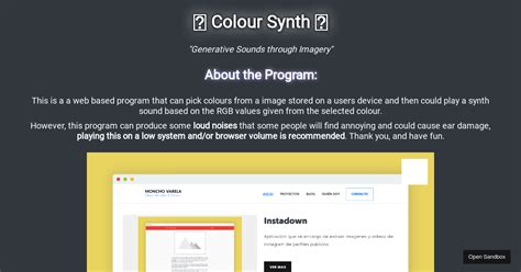 Color Synth Codesandbox