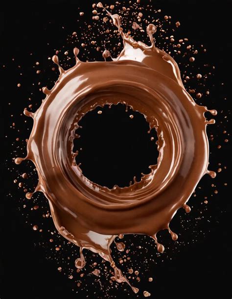 Premium Photo Chocolate Isolated Splashes Waves Circle With Clipping