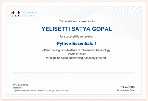 Python Cisconetworkingacademy Certification Learning Coding Ys