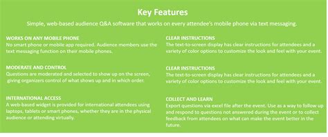 Key Features 2 Mosio Qanda Text Messaging Software For Events