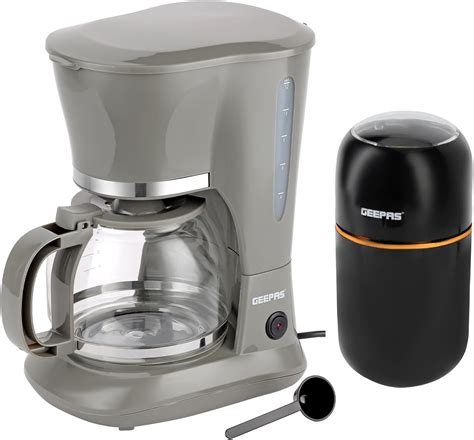 Geepas 15l Filter Coffee Machine And Coffee Grinder 80 G Capacity Combo