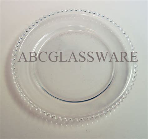 Glass Charger Plates With Clear Beaded Rim Glass Designs