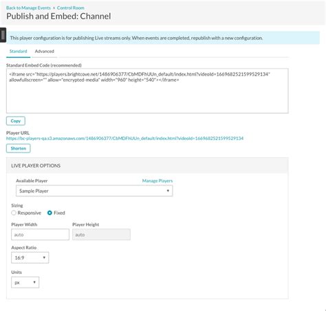 Generating The Channel Embed Code