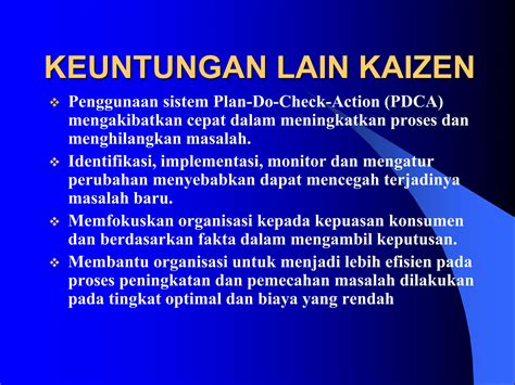 Materi Kaizen Pemanfaatan Kaizen Di Dalam Perusahaan Lean Management