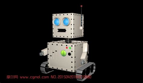 方形老式机器人3D模型 机械角色模型下载 摩尔网CGMOL