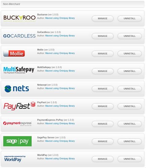 various payment gateways through omnipay the marketplace blesta