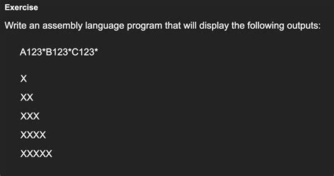 [solved] exercise write an assembly language program that