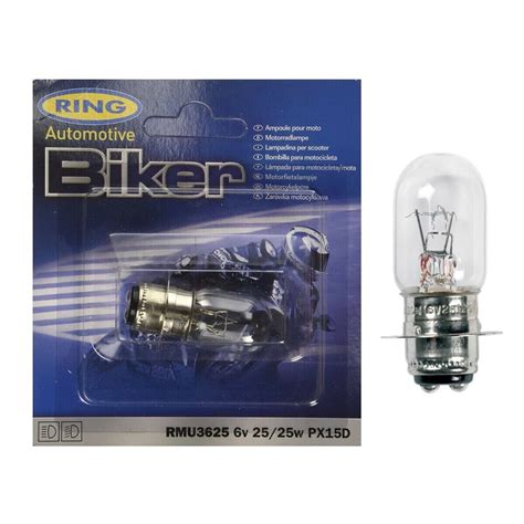 1x Ring Px15d 6v 25w Motorcycle Headlamp Headlight Bulb Rmu3625 Ebay