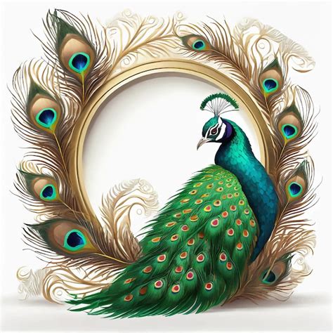 Premium Vector Frame With Peacock Feathers