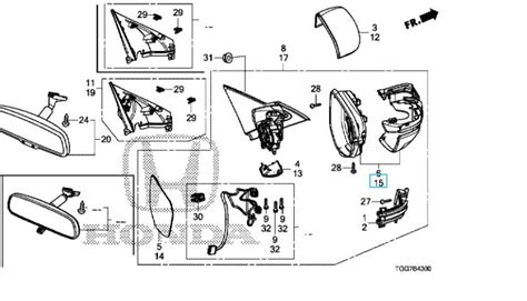 Honda Civic 2017 2021 Nearside Mirror Housing Set Honda Direct Parts