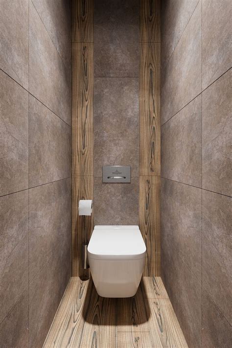 Санузел под дерево 820x1200x2700 фото дизайна интерьера с плиткой в коричневом цвете Интерьер