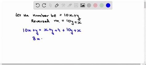 Solved A Two Digit Number Is Such That It Exceeds The Sum Of The