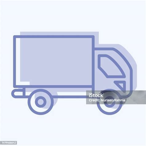 Icône Camion Convient Pour Le Symbole Automobile Style Bicolore