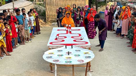 মজার খেলায় আকাবাকা রাস্তায় বল গড়িয়ে প্রয়োজনিয় উপহার জিতে নিলো