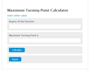 Maximum Turning Point Calculator Calculator Academy
