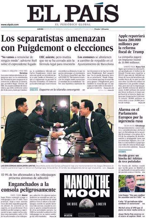 Las Portadas De Los Peridicos De Hoy Jueves 18 De Enero