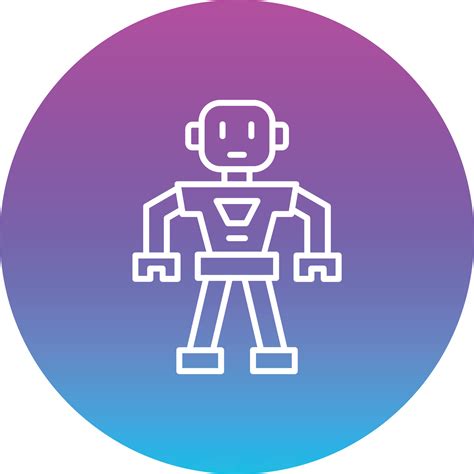 Robot Gradient Circle Line Inverted Icon 16844099 Vector Art At Vecteezy