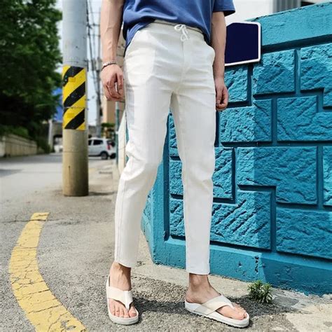 11할인 5컬러 28~38 남자 오간도 여름 아이스 린넨 스판 밴딩 면 팬츠