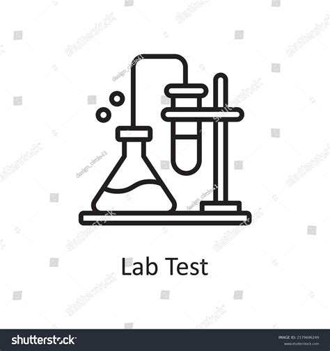 Lab Test Vector Outline Icon Design Stock Vector Royalty Free