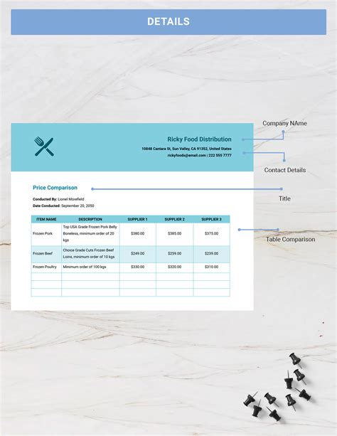 Supplier Comparison Template