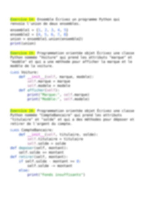 SOLUTION Exercices Corrig S En Python Studypool