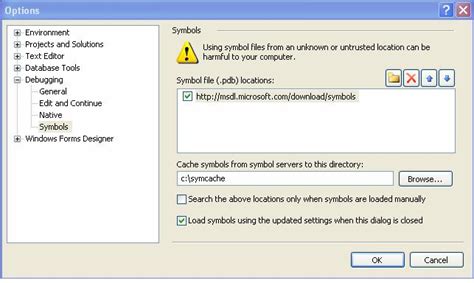 Use The Symbol Server Bug Babble