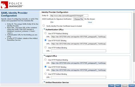 Example SAML Single Sign On