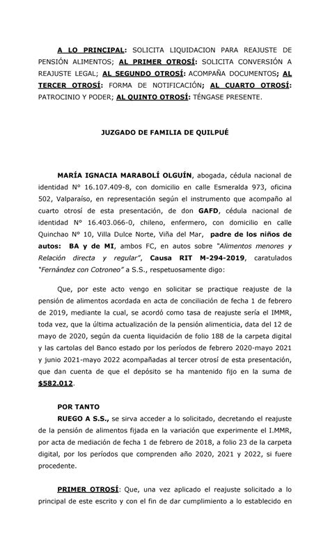 Solicitud Reajuste Y Liquidacióng A Lo Principal Solicita